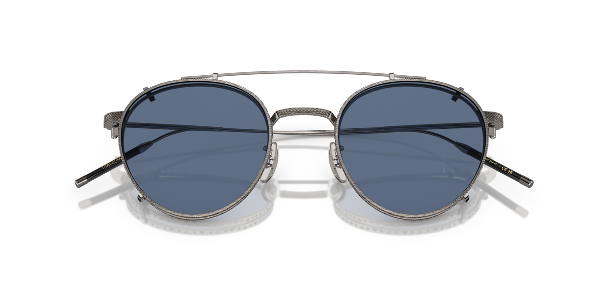 Oliver Peoples TK-1 Clip with Brushed Silver frame and Persimmon lenses ...