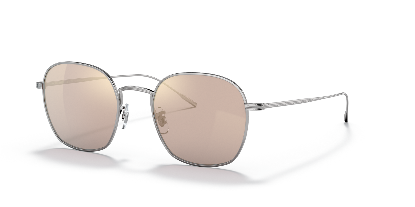 Oliver Peoples Adès avec monture Argent et verres Chrome Taupe ...