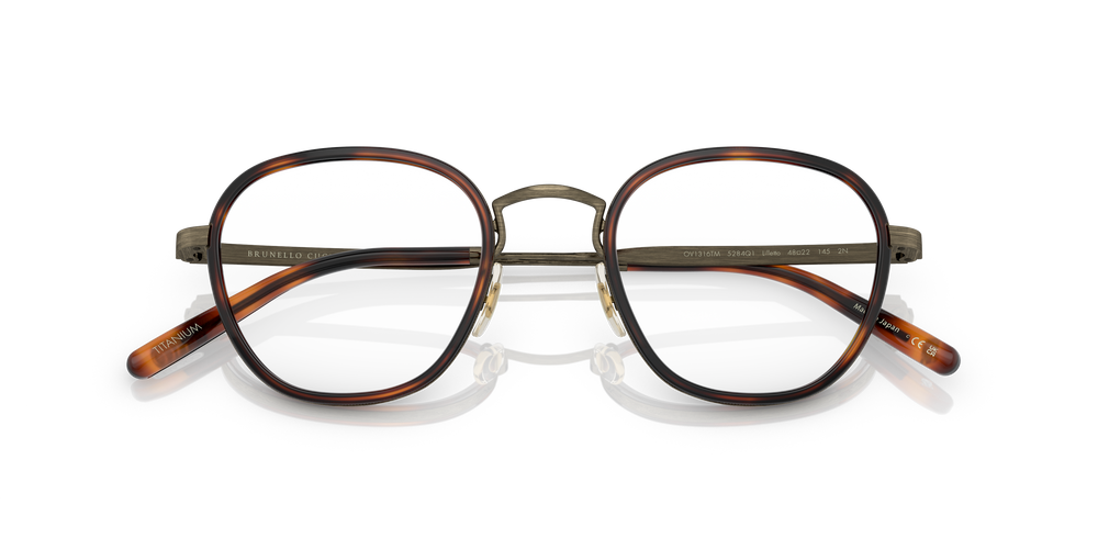 Oliver Peoples Lilletto with Antique Gold/Dark Mahogany frame and Dark ...