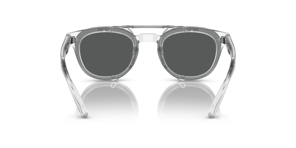 Oliver Peoples Sheldrake Flip-Up Clip with Brushed Silver frame and ...