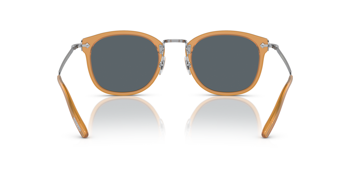 Oliver Peoples OP-506 Sun with Amber-Silver frame and Blue lenses ...