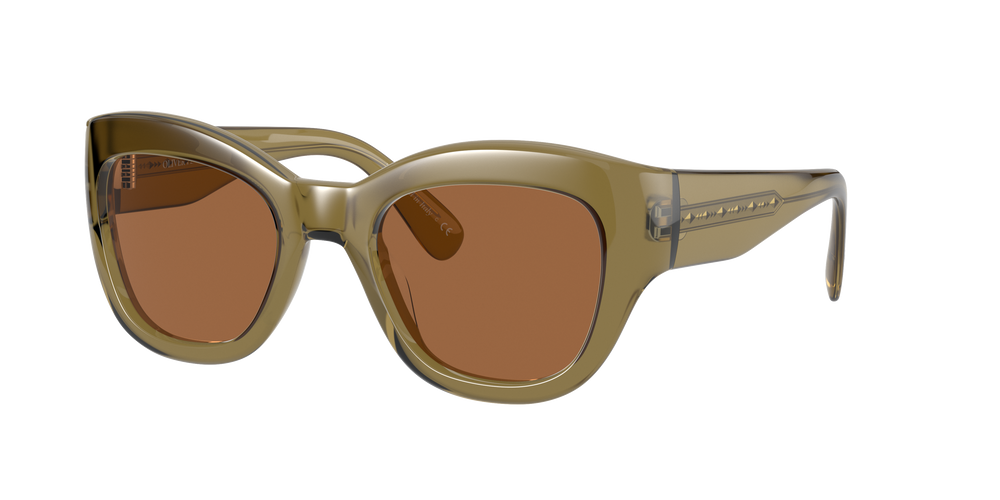 Oliver Peoples Lalit avec monture Chamois et verres Vert | Oliver Peoples®