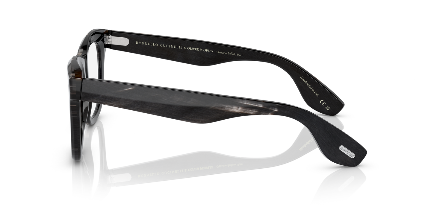 Oliver Peoples Mr. Brunello Horn with Black Horn frame and Blue-Violet ...