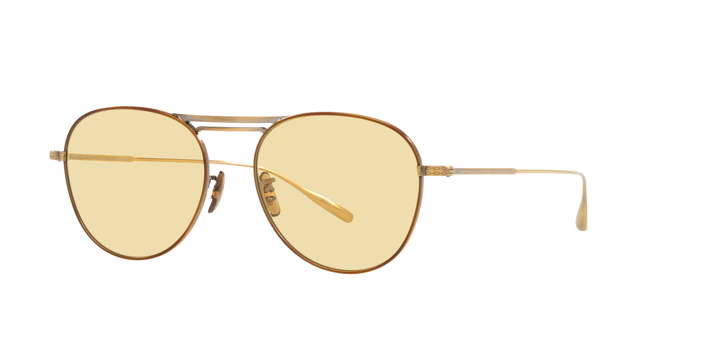 Oliver Peoples Cade-J avec monture Or patiné et verres Jaune délavé ...